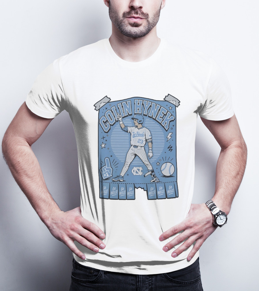 Colin Hynek Tar Heels Baseball Player Pose Go Heels North Carolina #23 T-Shirt