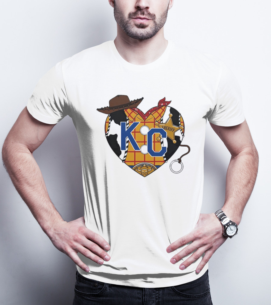 Howdy KC Sheriff Heart Cowboy Hat Plaid Bandana T-Shirt