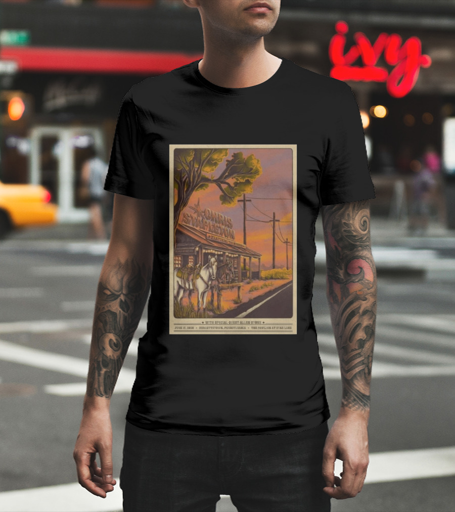Chris Stapleton Featuring Allen Stone Burgettstown June 17 2026 Pavilion At Star Lake T-Shirt