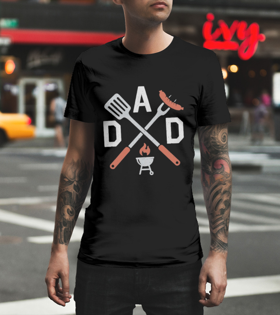 BBQ Grill Dad Tools Sausage Spatula Fork T-Shirt