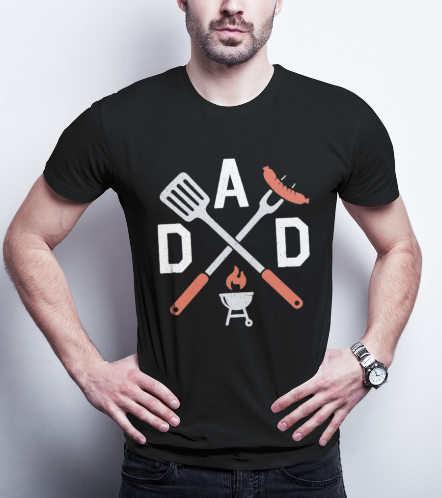 BBQ Grill Dad Tools Sausage Spatula Fork T-Shirt