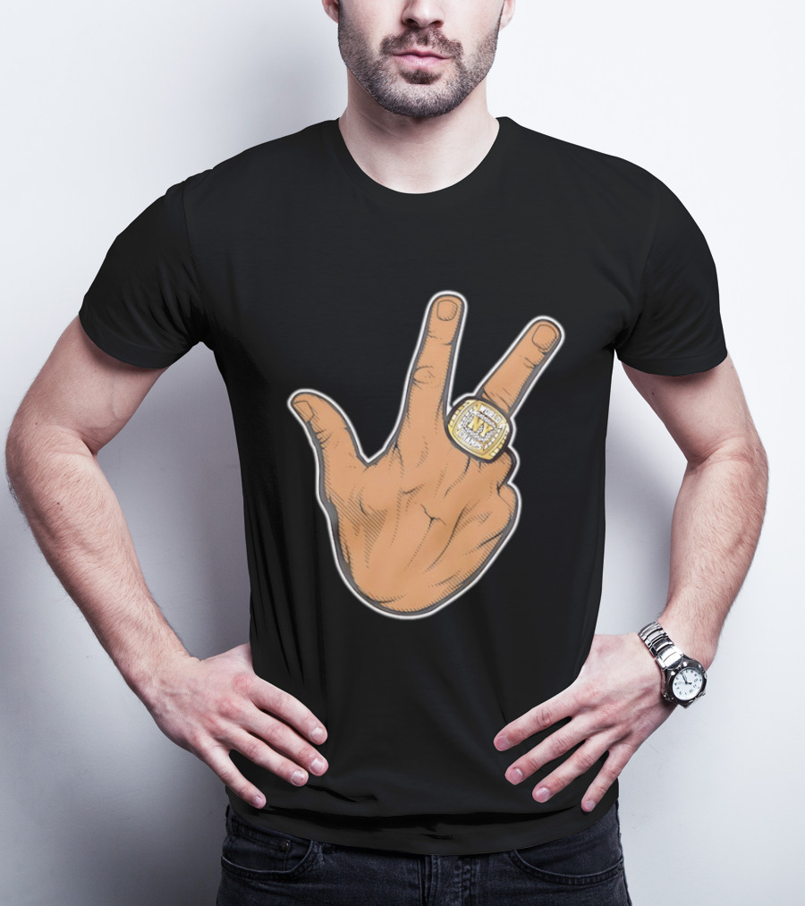 Jalen Brunson New York Knicks 2026 World Champs Ring Gesture T-Shirt