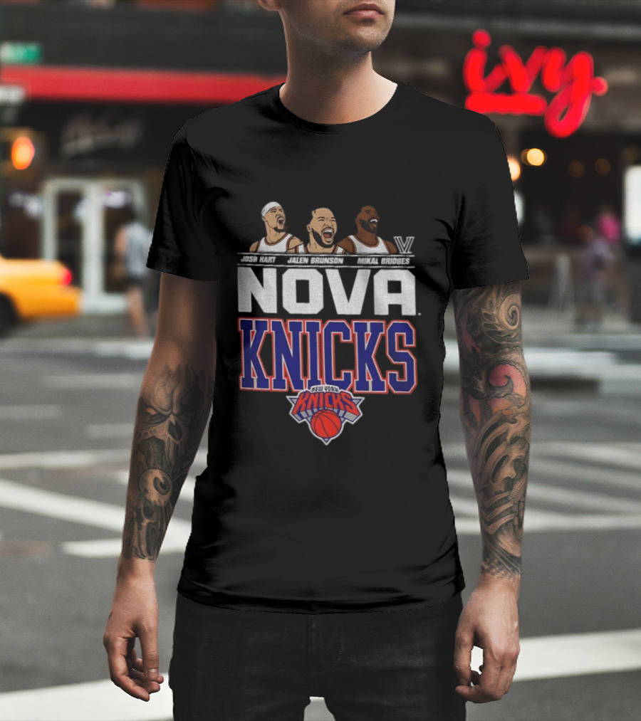 Josh Hart Jalen Brunson Mikal Bridges Nova Knicks New York Basketball T-Shirt