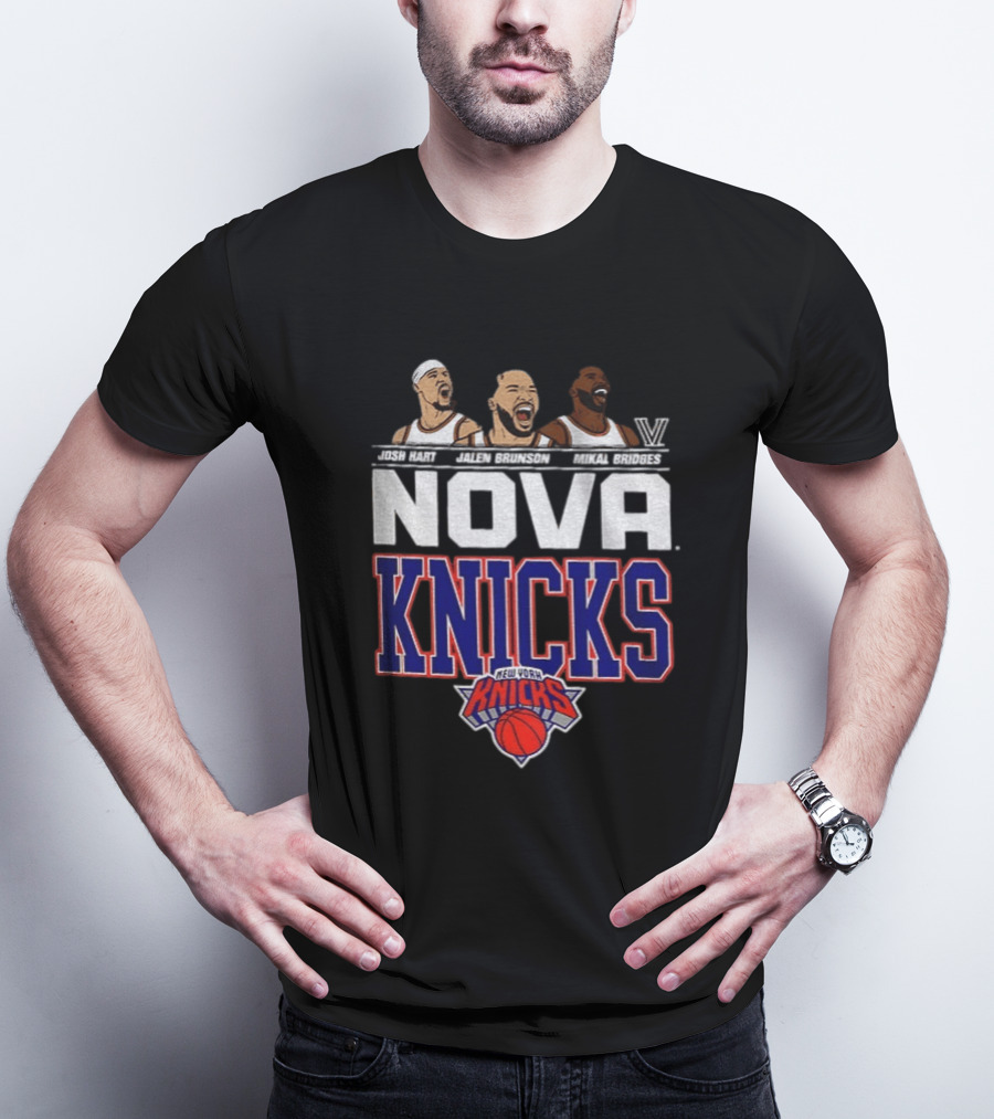 Josh Hart Jalen Brunson Mikal Bridges Nova Knicks New York Basketball T-Shirt