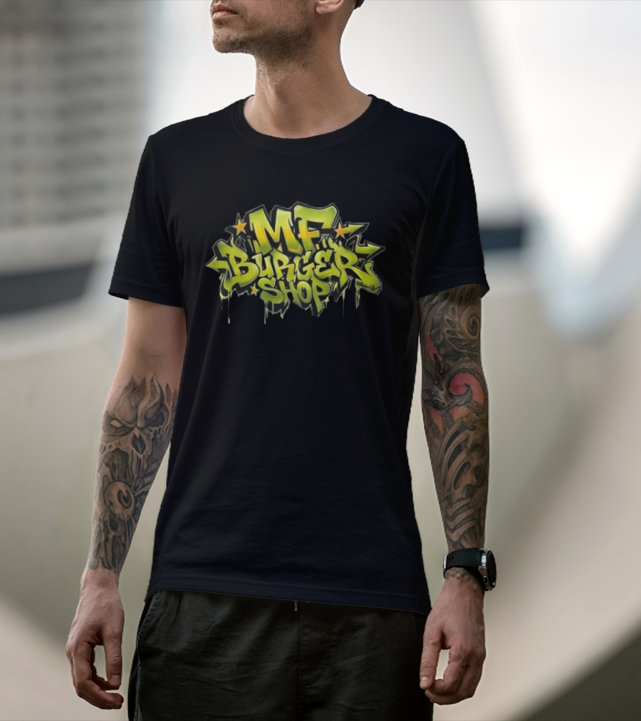 MF Burger Shop Graffiti Style Urban Street T-Shirt