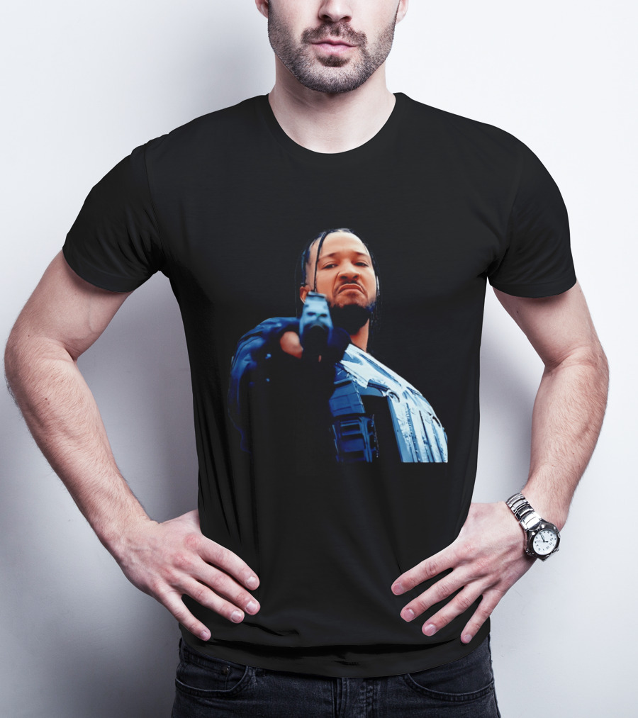 Jalen Brunson Gangster New York Knicks NBA Basketball Gun Image T-Shirt