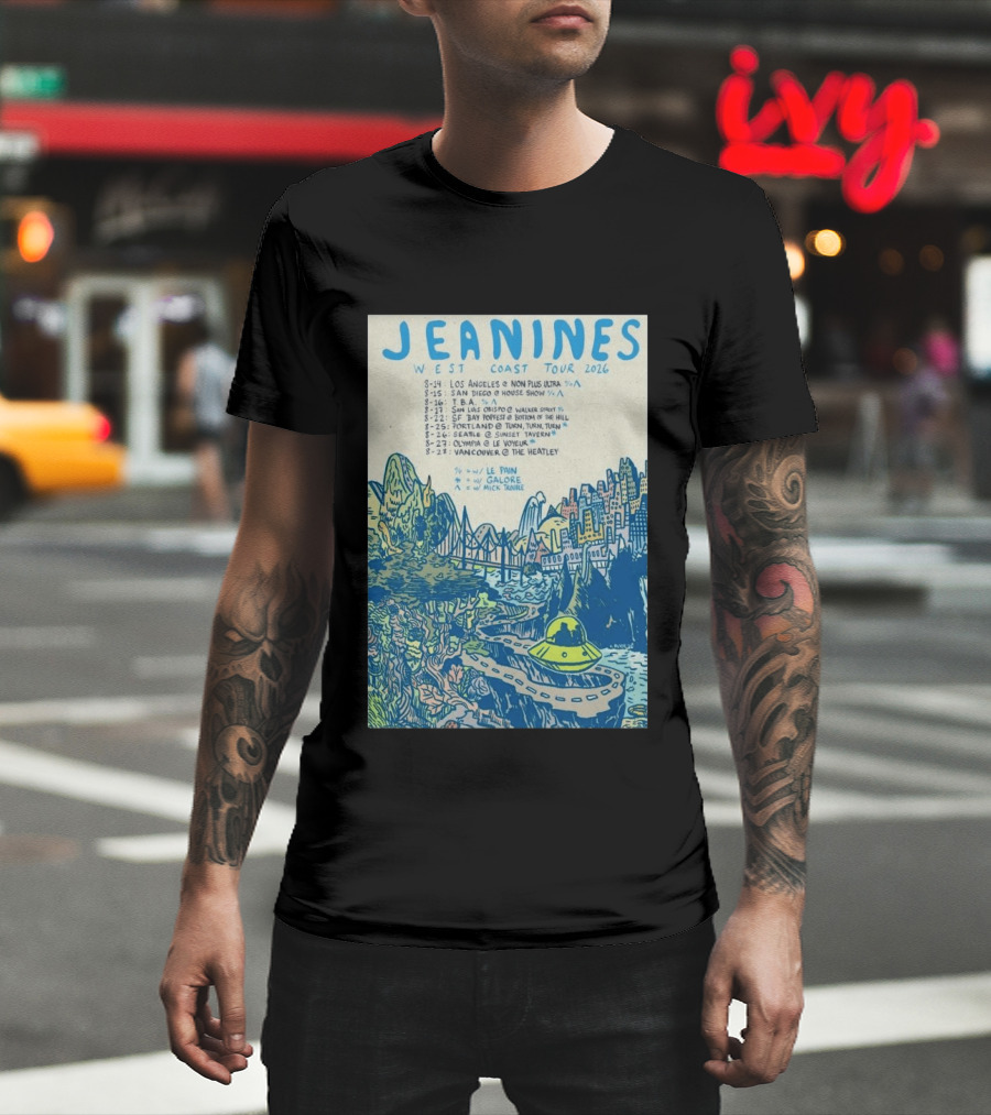 JEANINES West Coast Tour 2026 Cities And Venues T-Shirt
