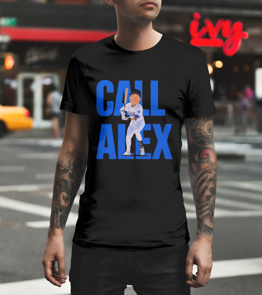 Call Alex Los Angeles Dodgers Baseball Player Caricature T-Shirt