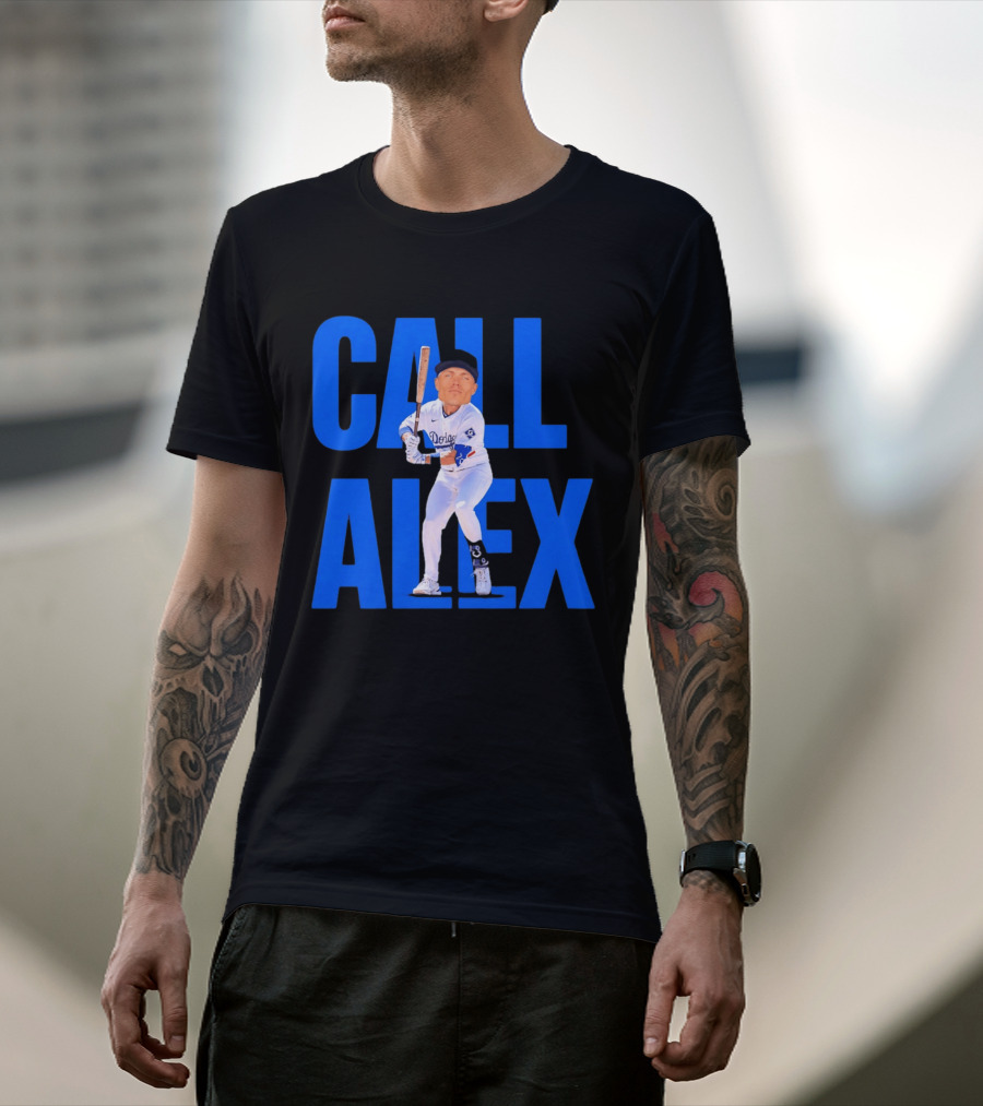 Call Alex Los Angeles Dodgers Baseball Player Caricature T-Shirt