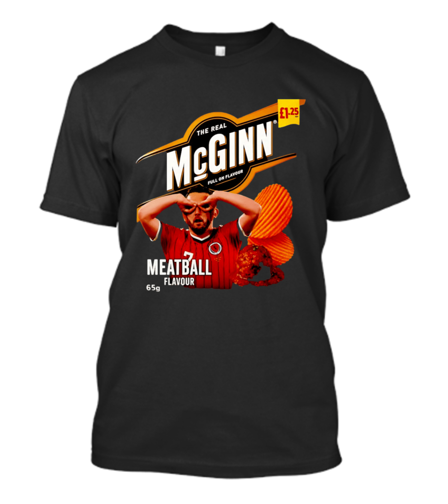 The Real McGinn Full On Flavour Meatball 65g £1.25 T-Shirt