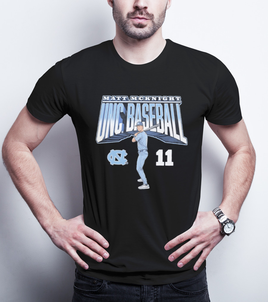 Matt McKnight UNC Baseball 11 Slugger Swing T-Shirt