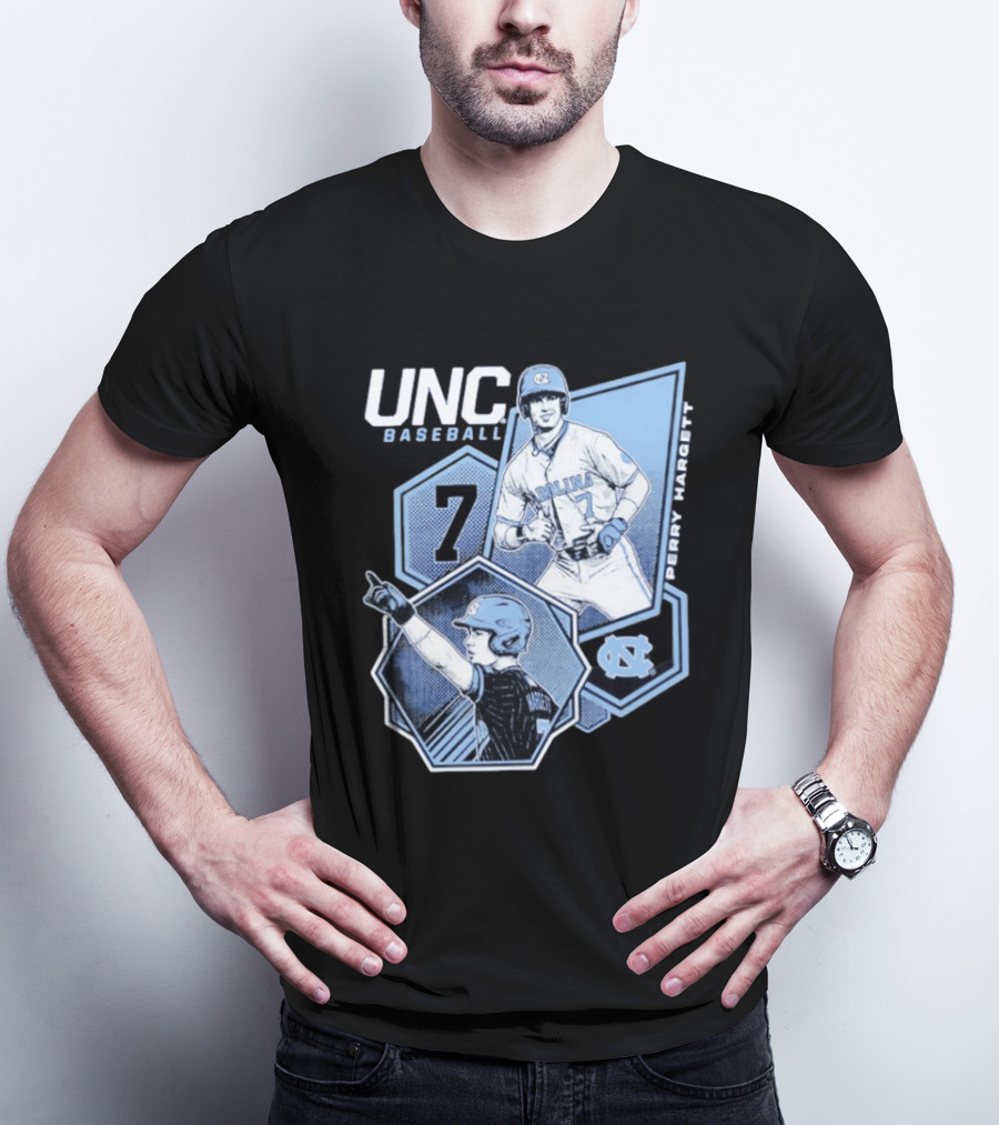 UNC Baseball Perry Hargett 7 North Carolina Collage T-Shirt