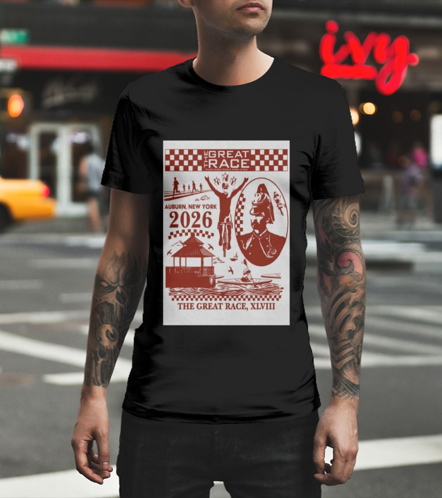 The Great Race Auburn New York 2026 XLVIII Miles Keuka Paddle Wheel Run T-Shirt