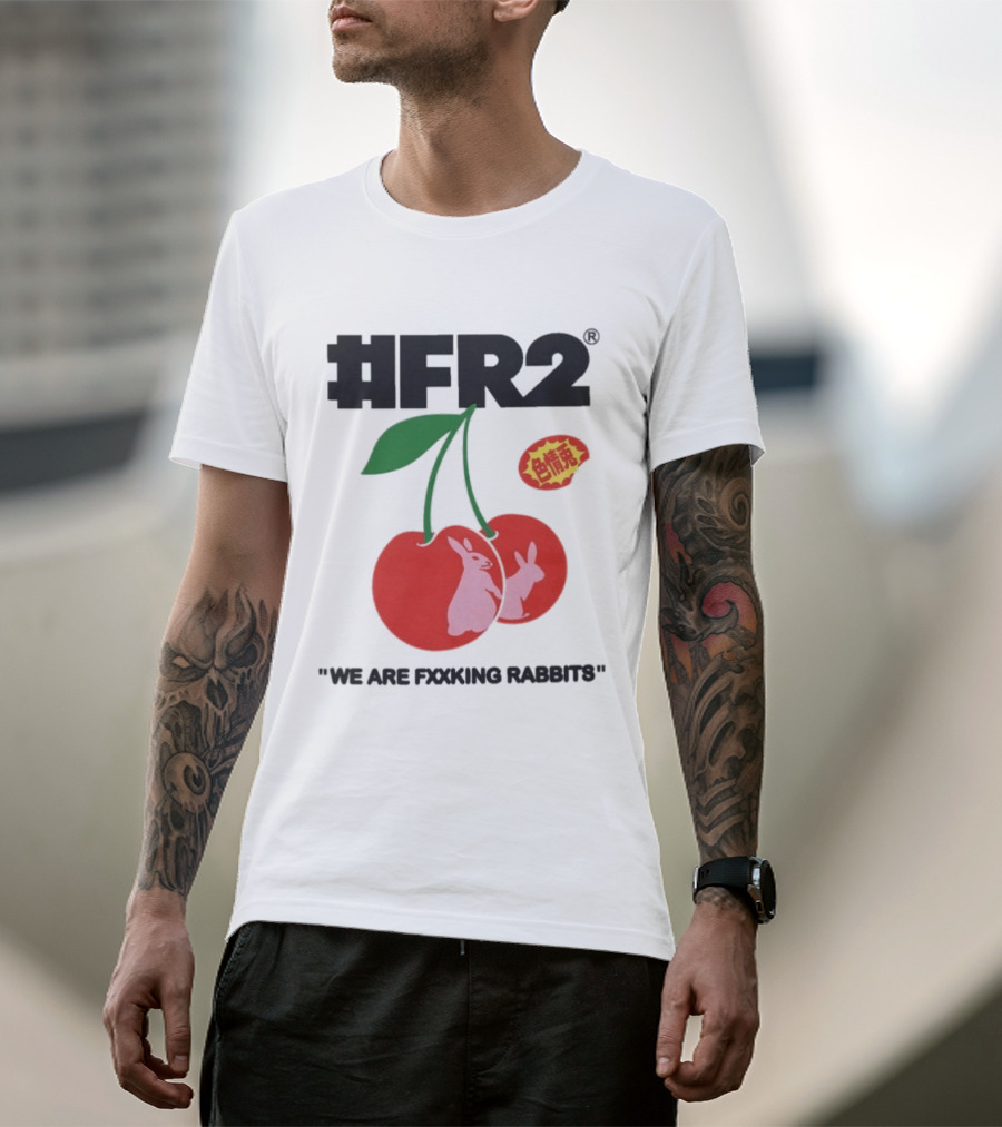 FR2 Cherry Rabbits "We Are Fxxking Rabbits" Red T-Shirt