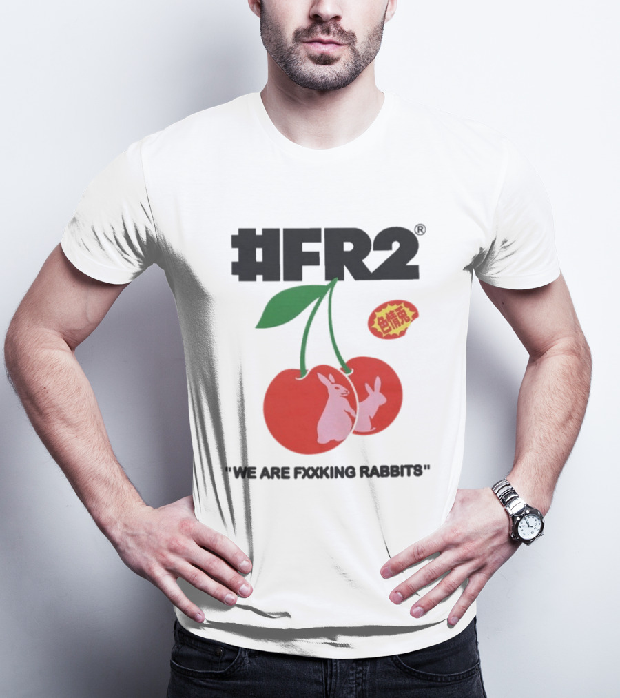 FR2 Cherry Rabbits "We Are Fxxking Rabbits" Red T-Shirt