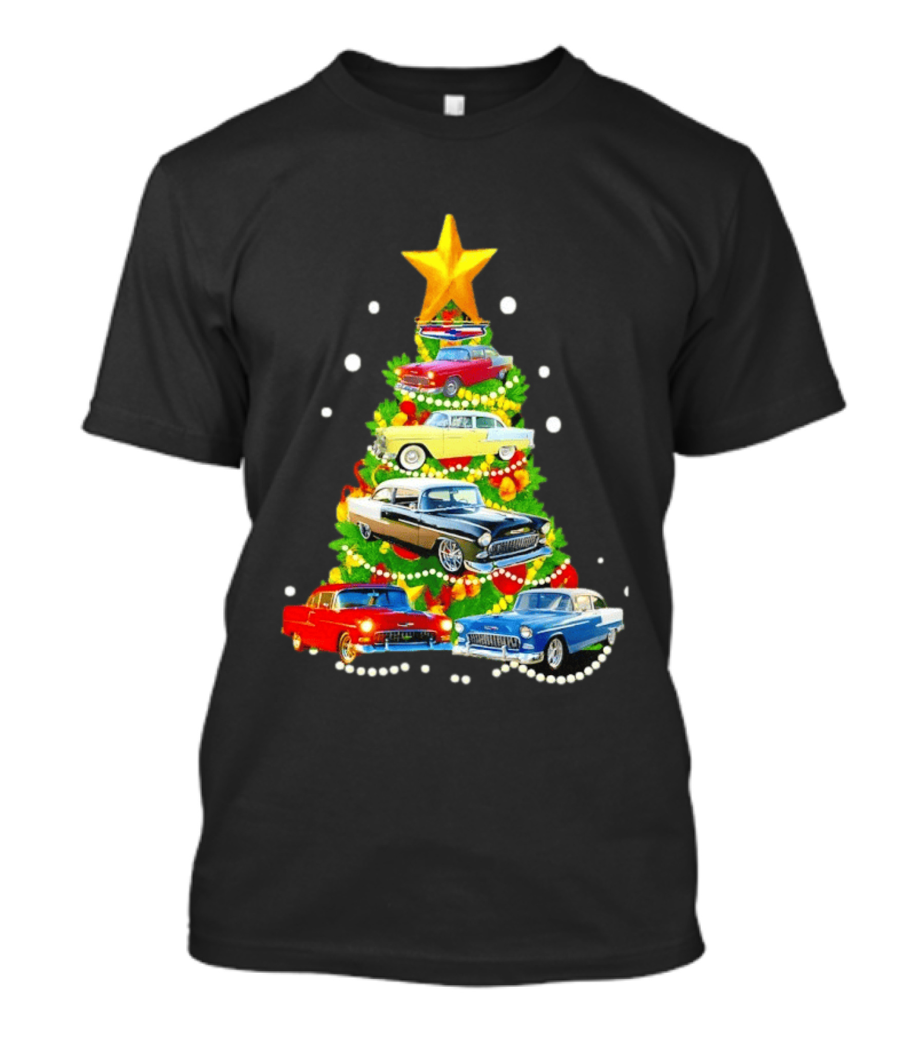 1955 Chevy Christmas Tree Holiday Vintage Car Enthusiasts T-Shirt