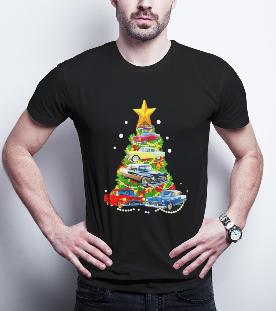1955 Chevy Christmas Tree Holiday Vintage Car Enthusiasts T-Shirt