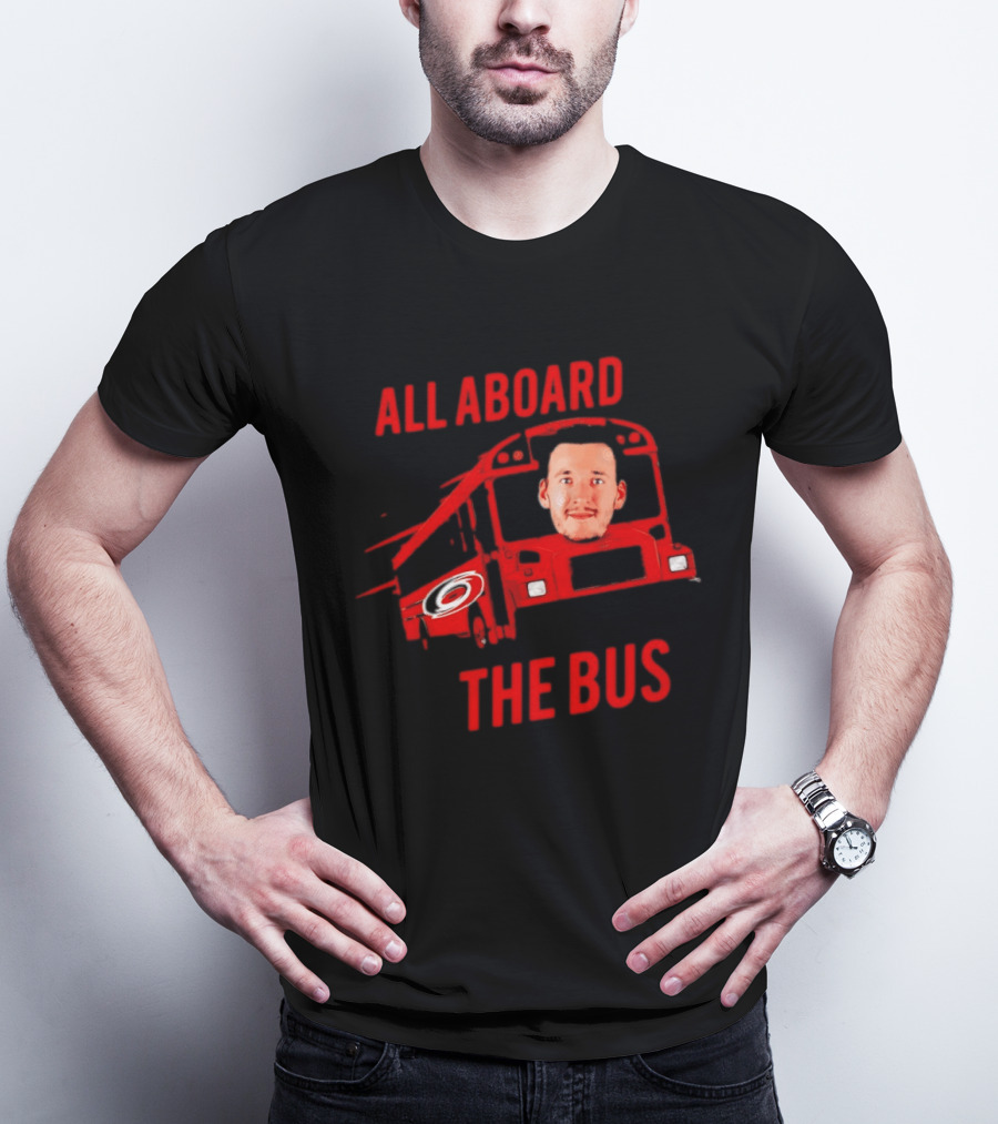 Andrei Svechnikov All Aboard The Bus Carolina Hurricanes NHL Hockey Player T-Shirt