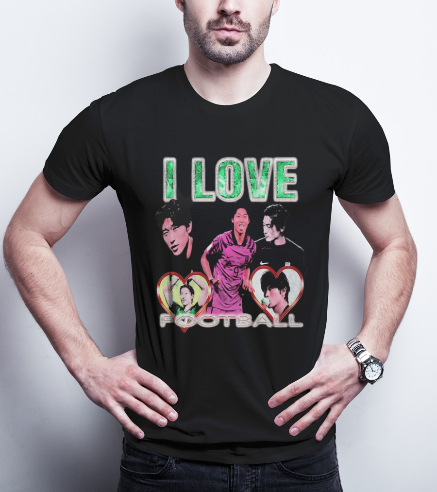 I Love Football Cho Gue Sung South Korea National Team Soccer Fan Collage T-Shirt