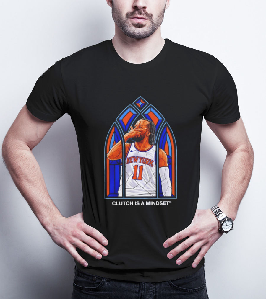 New York Knicks Jalen Brunson Number 11 Clutch Is A Mindset Stained Glass T-Shirt