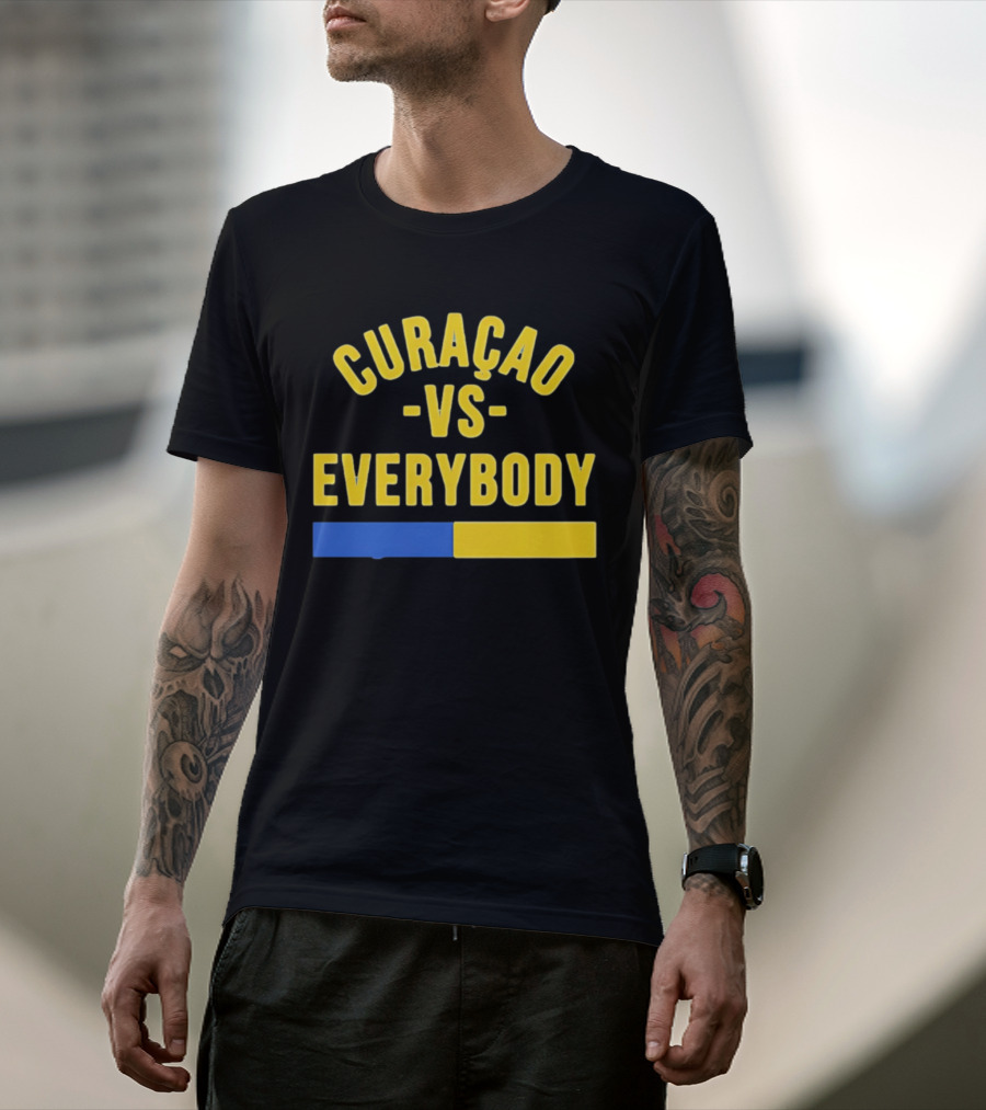 Curaçao VS Everybody Caribbean Island Pride Yellow Blue T-Shirt