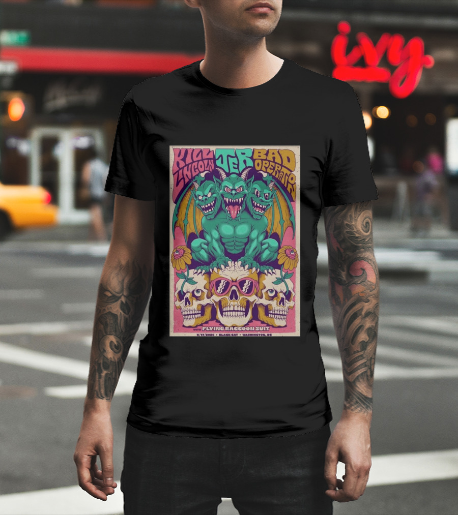 Kill Lincoln JER Bad Operation Flying Raccoon Suit Black Cat Washington DC 6/17/2026 T-Shirt