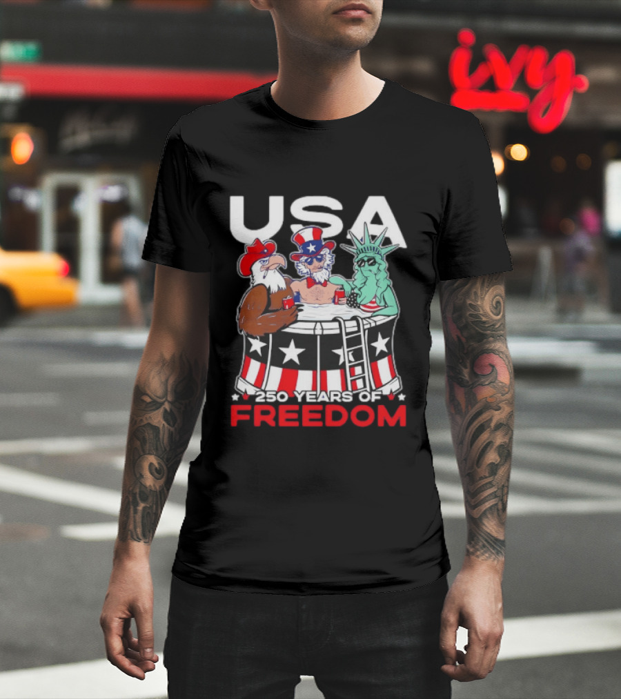 USA Eagle Uncle Sam Statue Of Liberty 250 Years Of Freedom T-Shirt