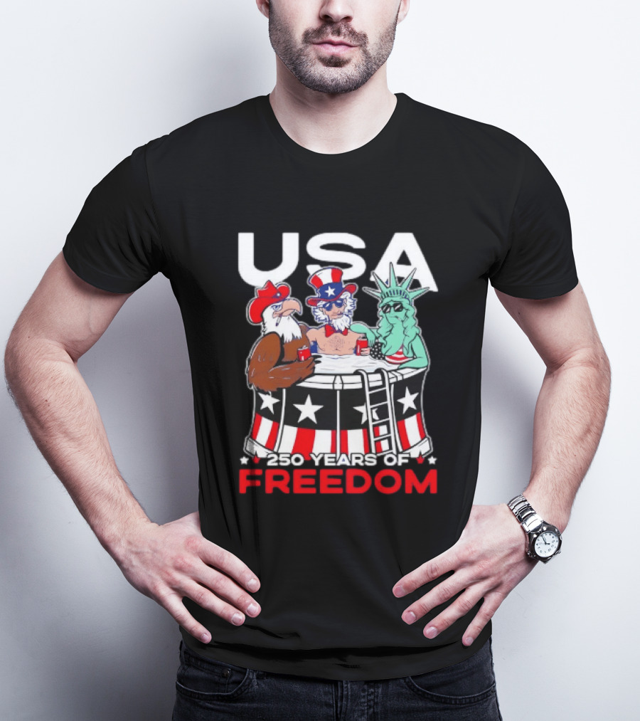 USA Eagle Uncle Sam Statue Of Liberty 250 Years Of Freedom T-Shirt