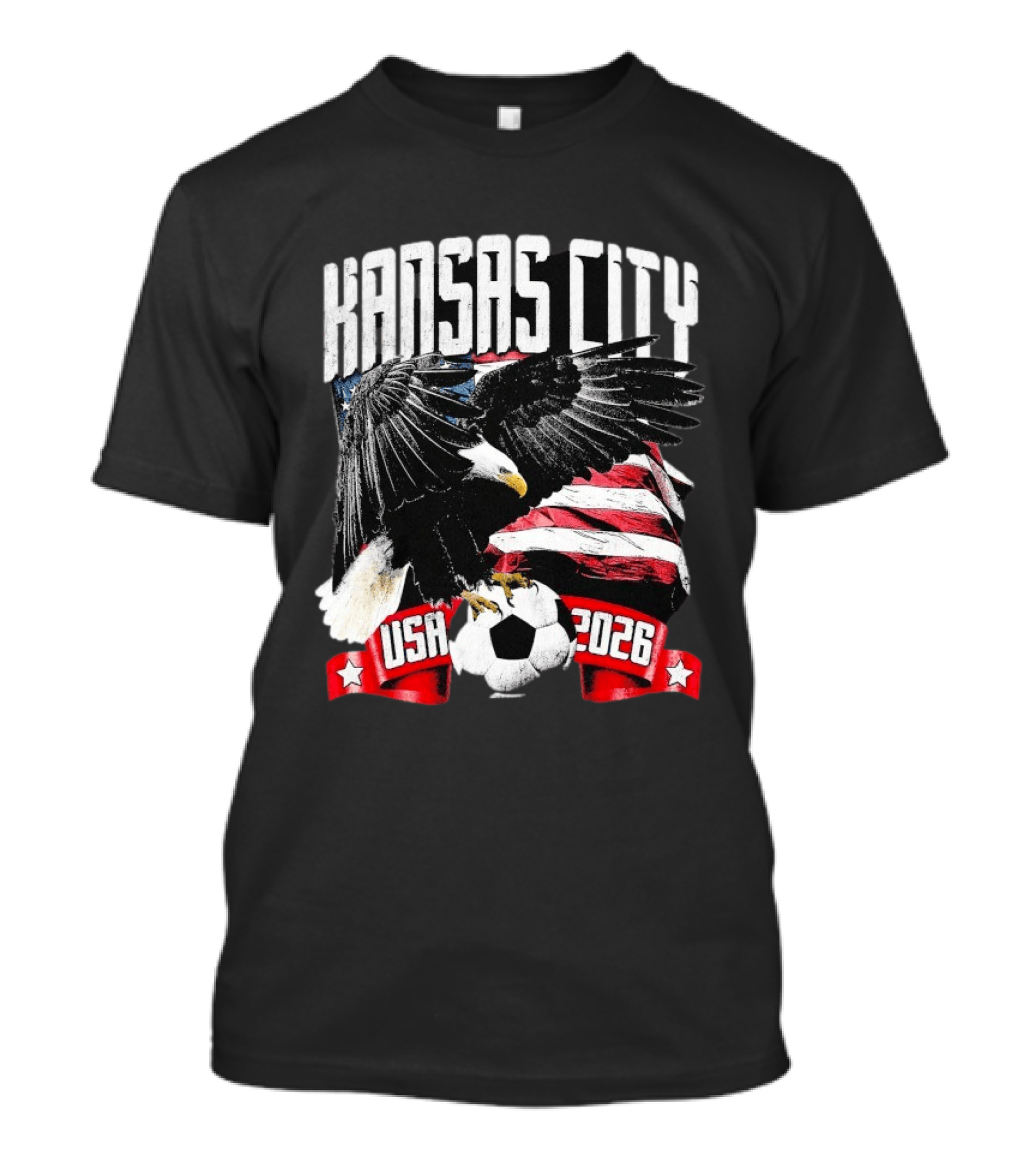 Kansas City USA 2026 Bald Eagle American Flag Soccer Ball T-Shirt