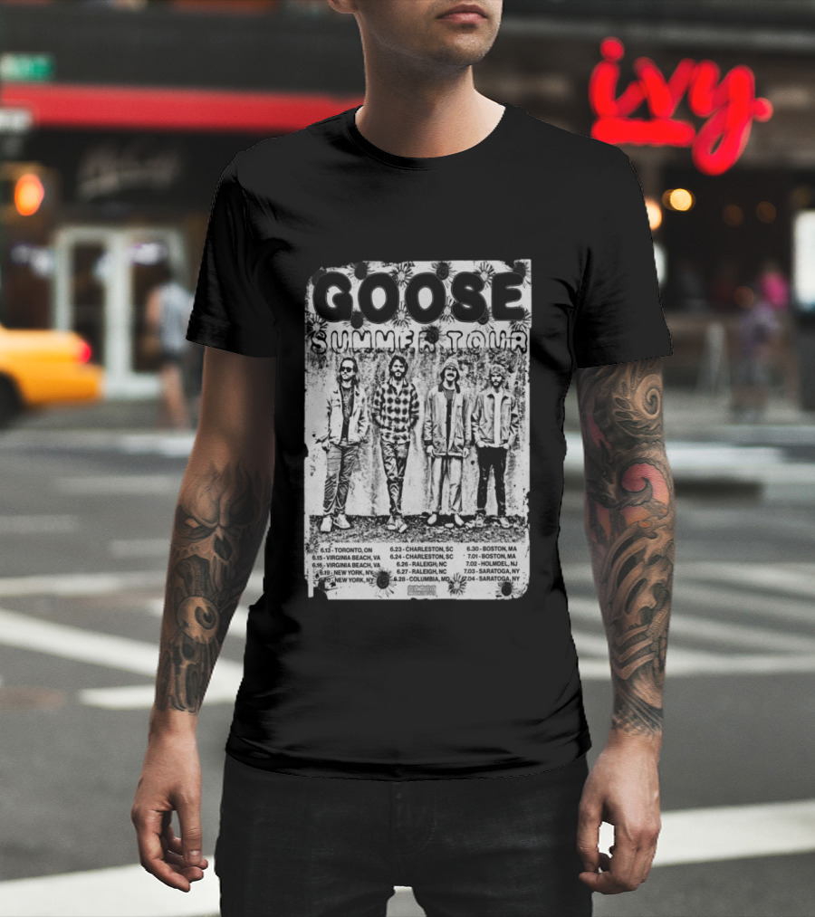 Goose Summer Tour 2026 Toronto Virginia Beach New York Charleston Raleigh Columbia Boston Holmdel Saratoga T-Shirt