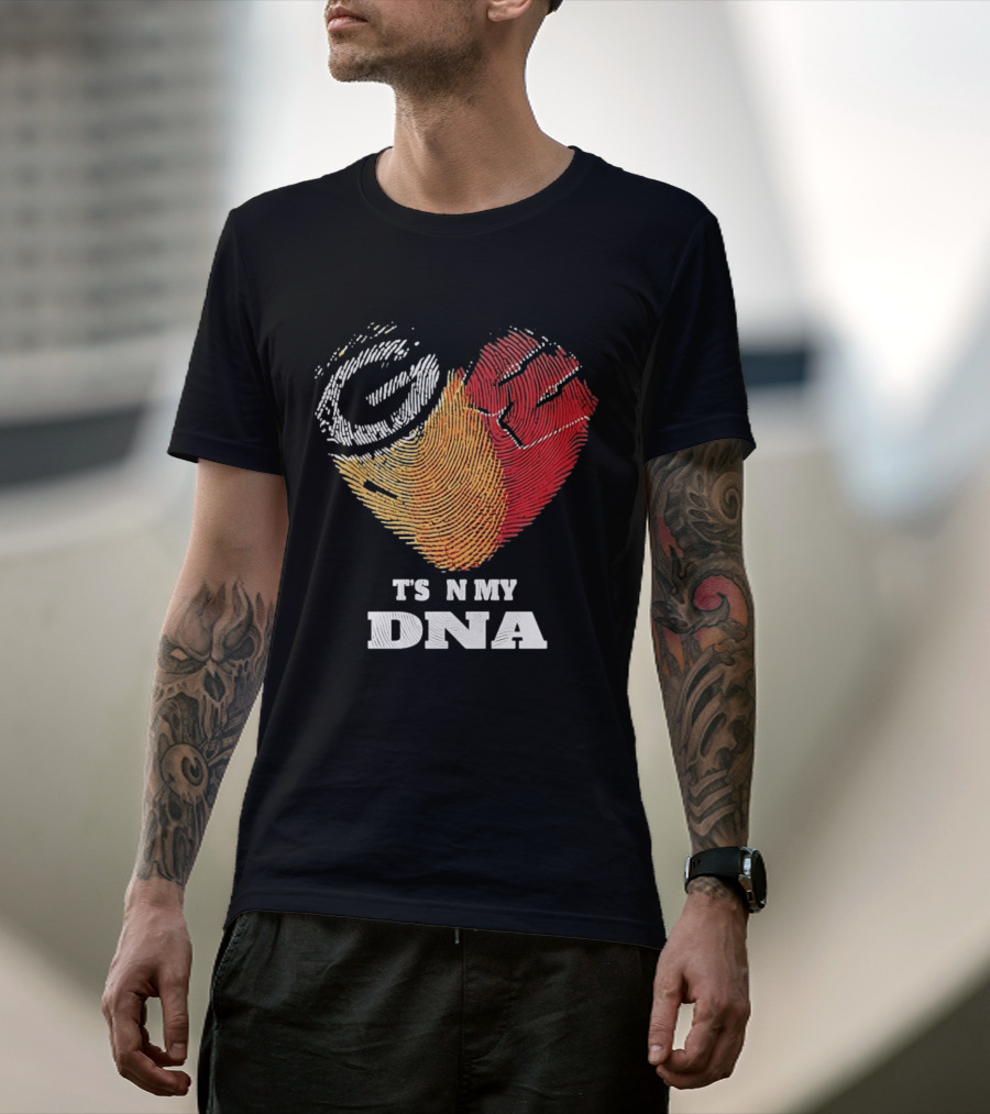 Green Bay Packers Wisconsin Badgers Heart It's In My DNA T-Shirt