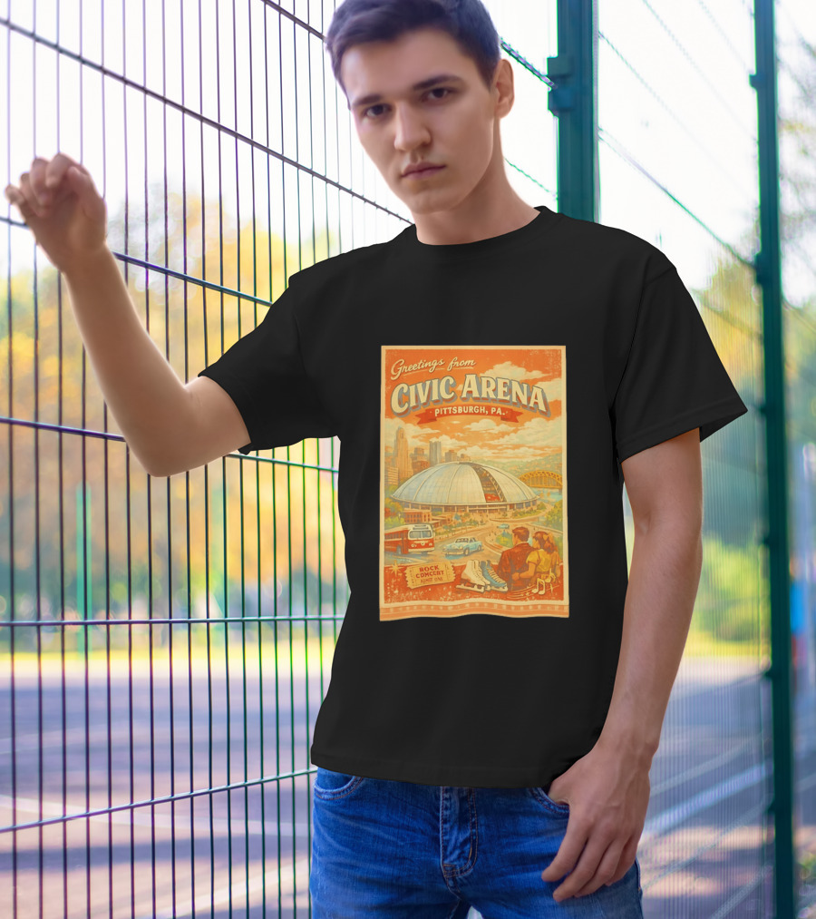 Greetings From Civic Arena Pittsburgh PA Rock Concert Admit One T-Shirt