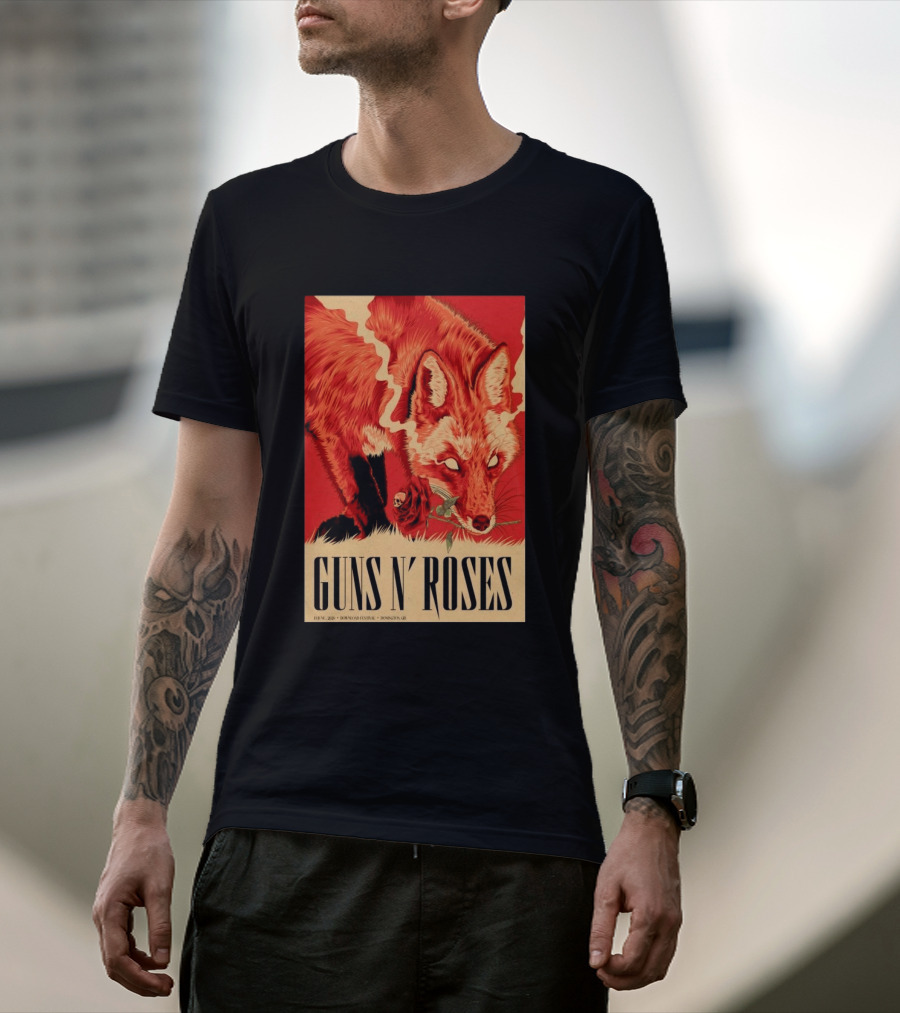 Guns N' Roses Fox With Rose Download Festival June 13 2026 Donington Park Castle Donington Leicestershire T-Shirt