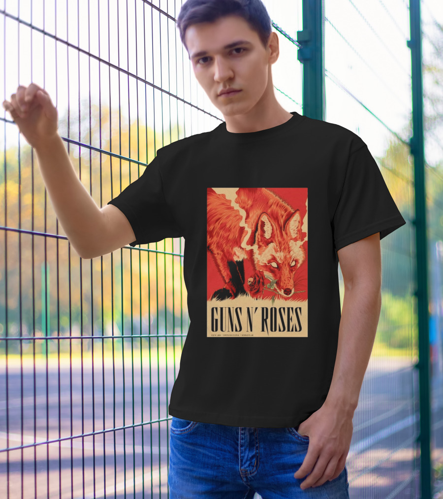 Guns N' Roses Fox With Rose Download Festival June 13 2026 Donington Park Castle Donington Leicestershire T-Shirt