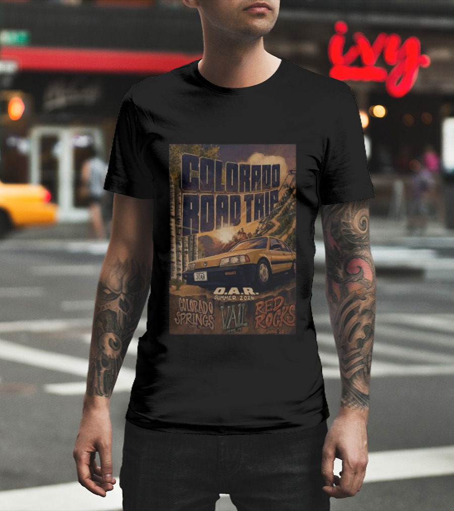 Colorado Road Trip O.A.R Summer 2026 Tour Colorado Springs Vail Red Rocks June 19 20 T-Shirt