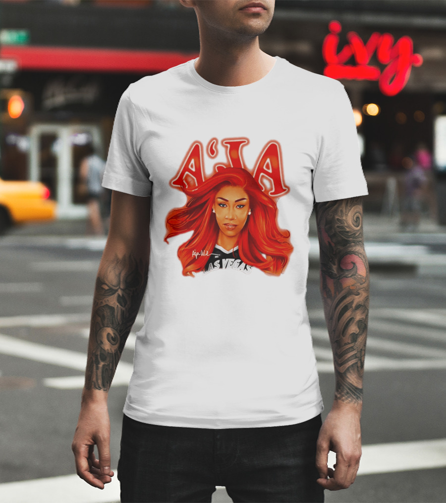 A'ja Wilson Aces Las Vegas Playa Society T-Shirt