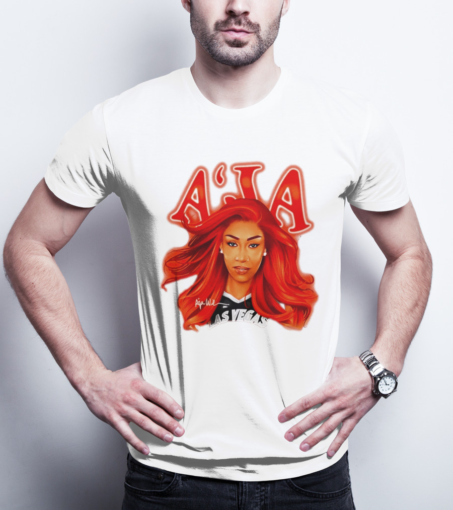 A'ja Wilson Aces Las Vegas Playa Society T-Shirt