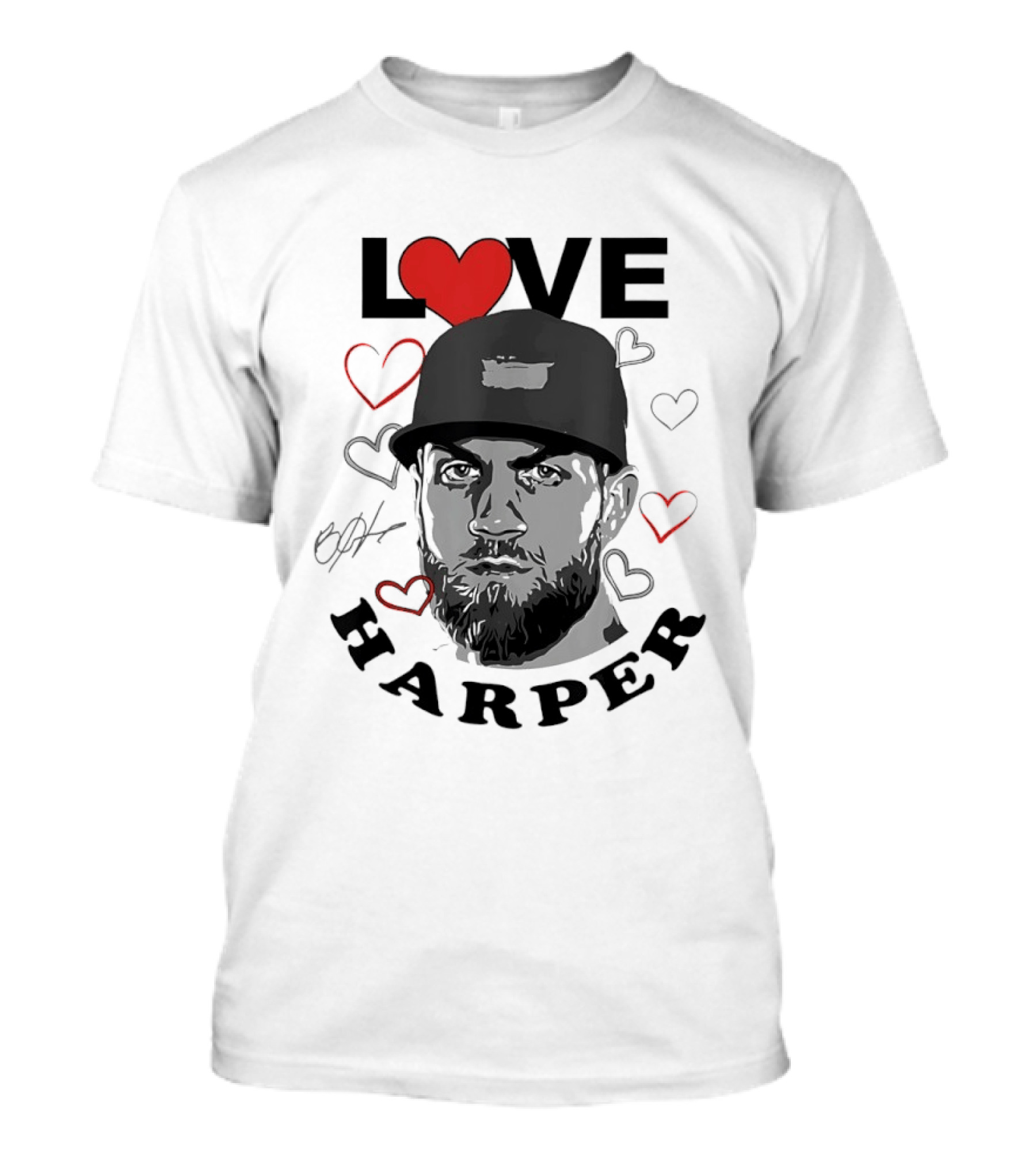 Love Bryce Harper Philadelphia Phillies Baseball Heart T-Shirt