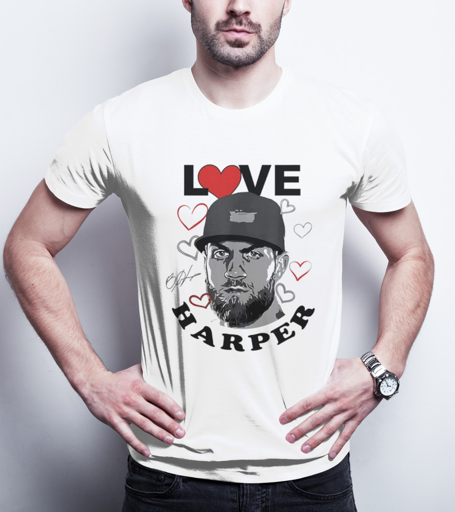 Love Bryce Harper Philadelphia Phillies Baseball Heart T-Shirt