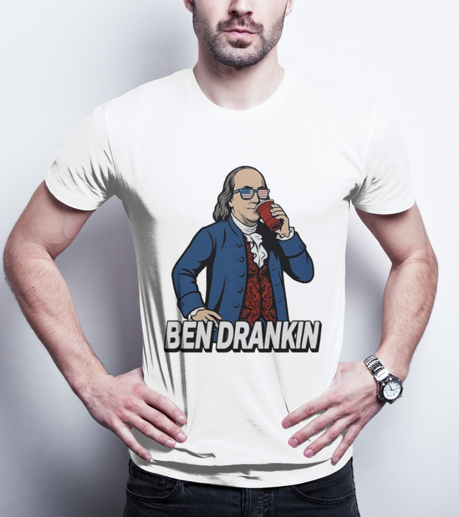 Ben Drankin Benjamin Franklin 4th Of July Patriotic Red Cup USA Glasses T-Shirt