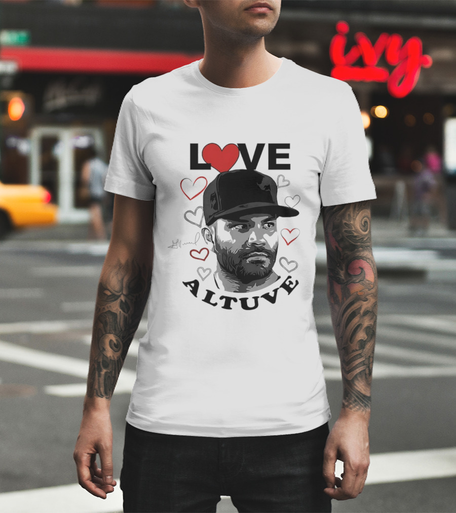 Love Altuve Houston Baseball Heart T-Shirt