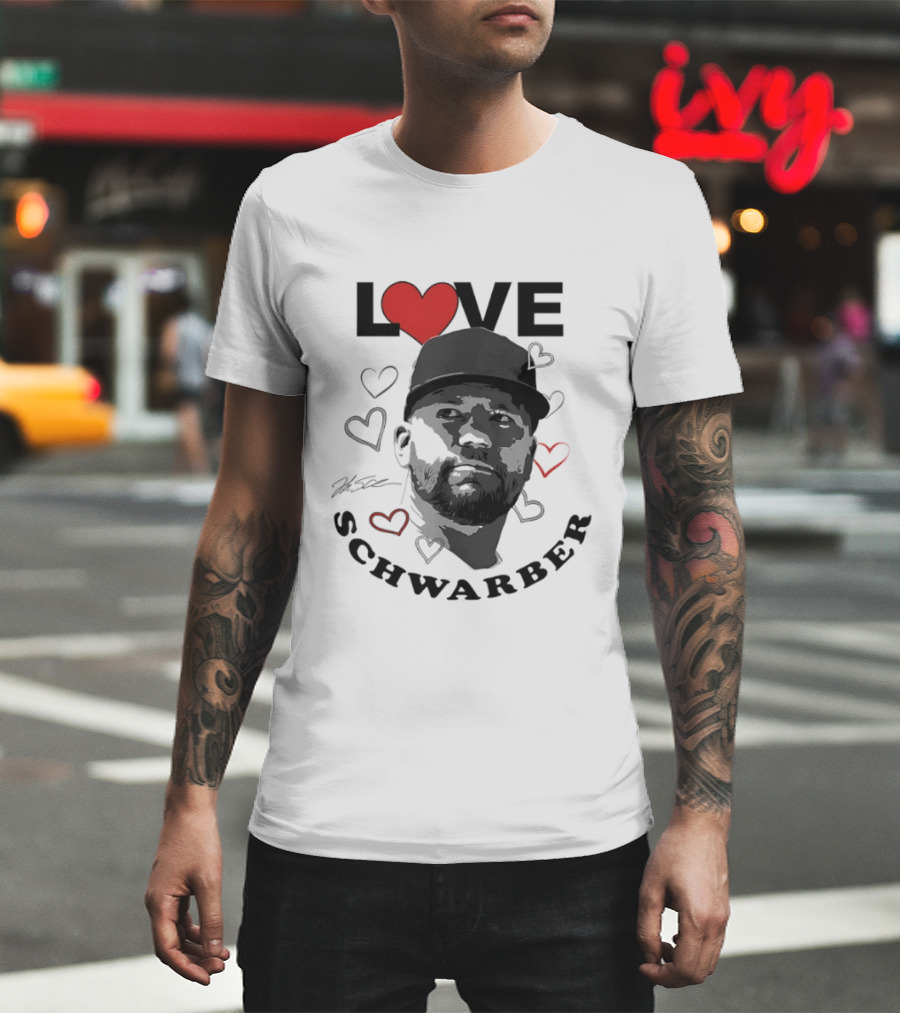 Love Kyle Schwarber Philadelphia Baseball Heart T-Shirt