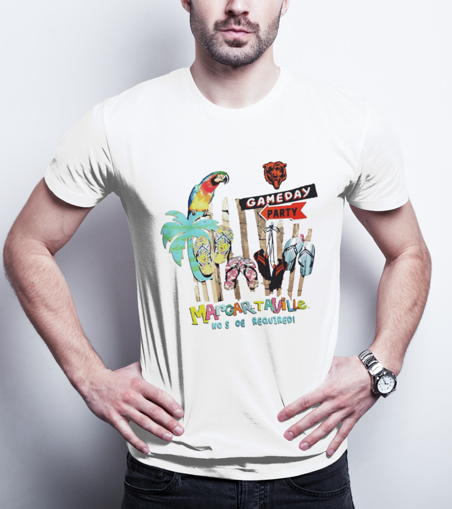 Chicago Bears Margaritaville Gameday Party No Shoes Required T-Shirt