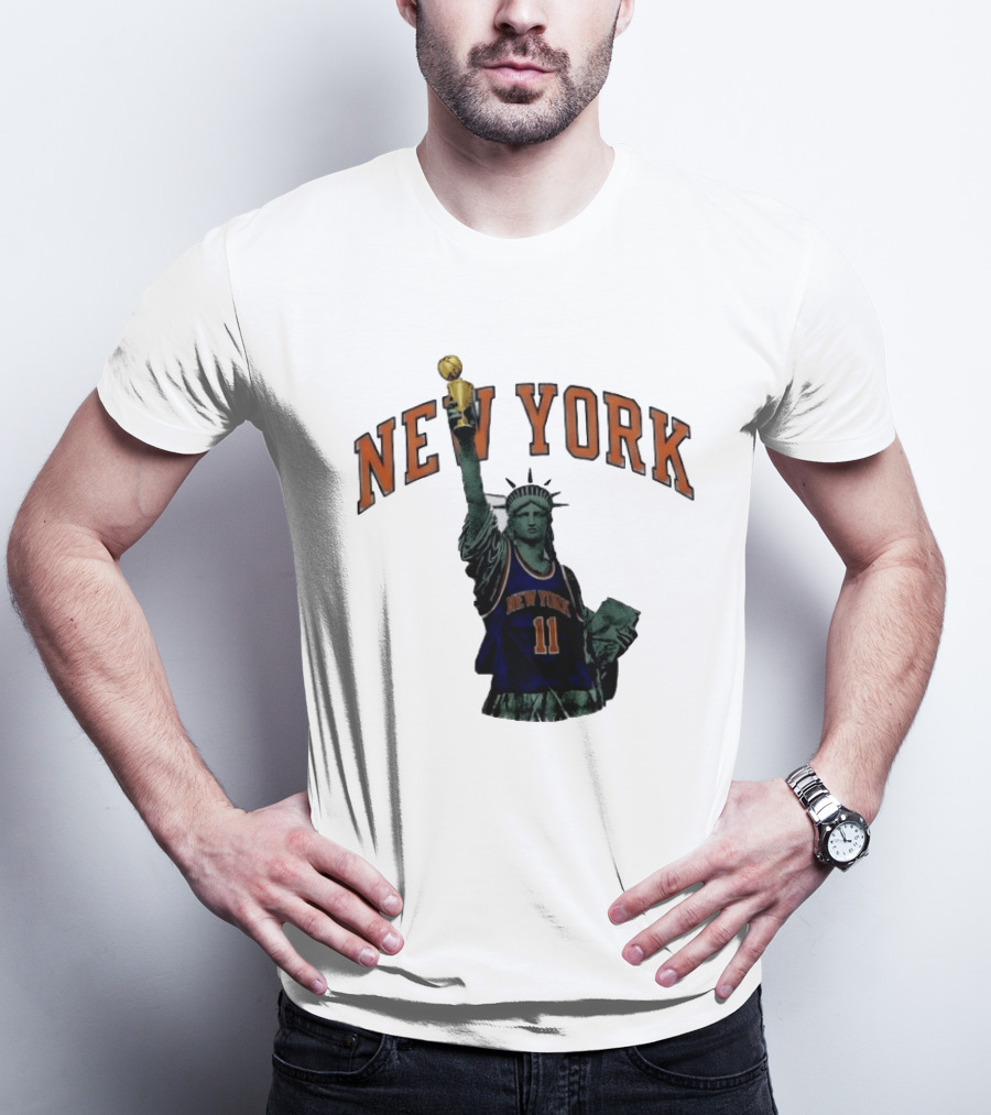 New York Knicks Jalen Brunson Statue Liberty Trophy Meme T-Shirt