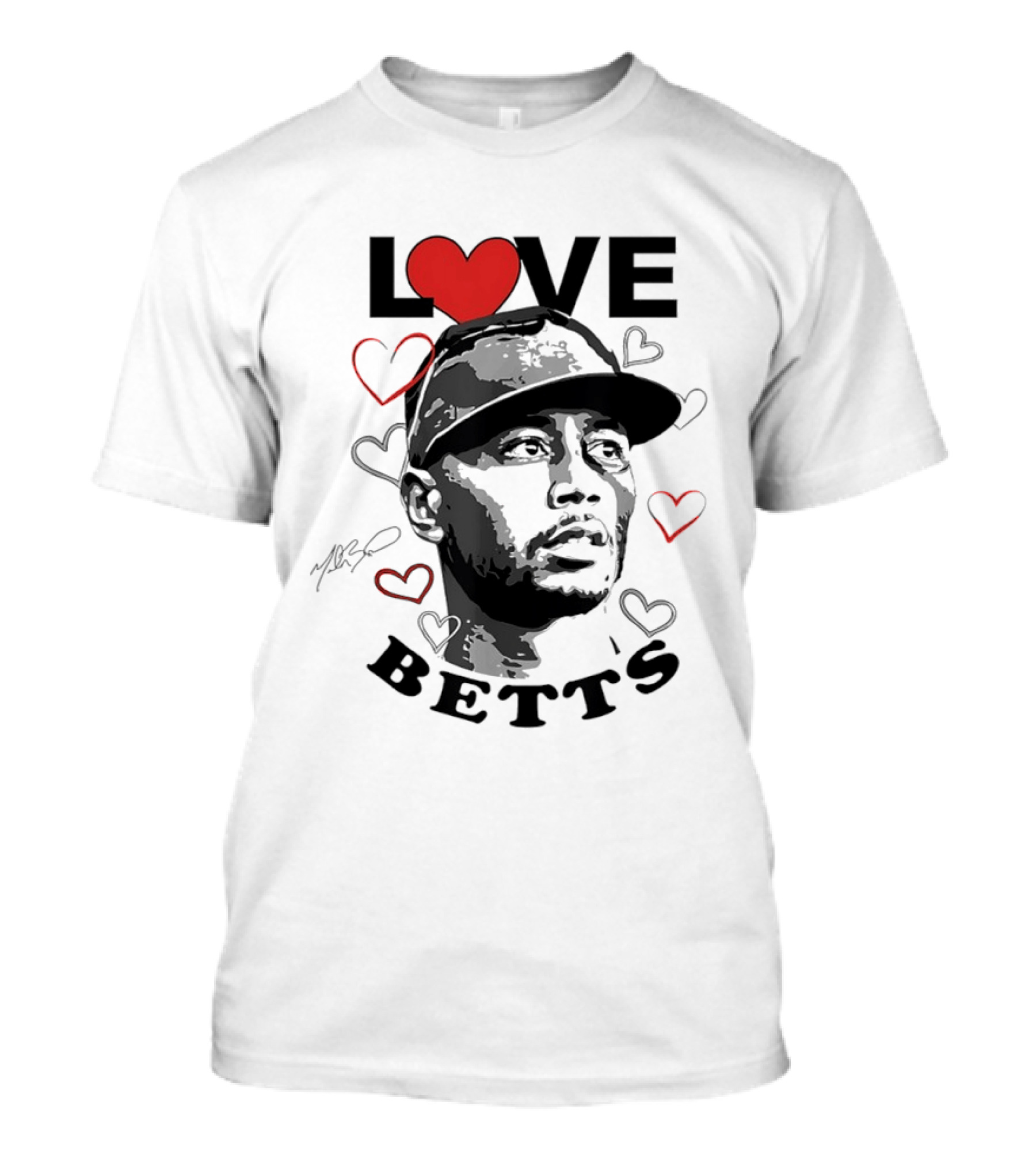 Love Betts Heart Baseball Los Angeles Dodgers Mookie T-Shirt
