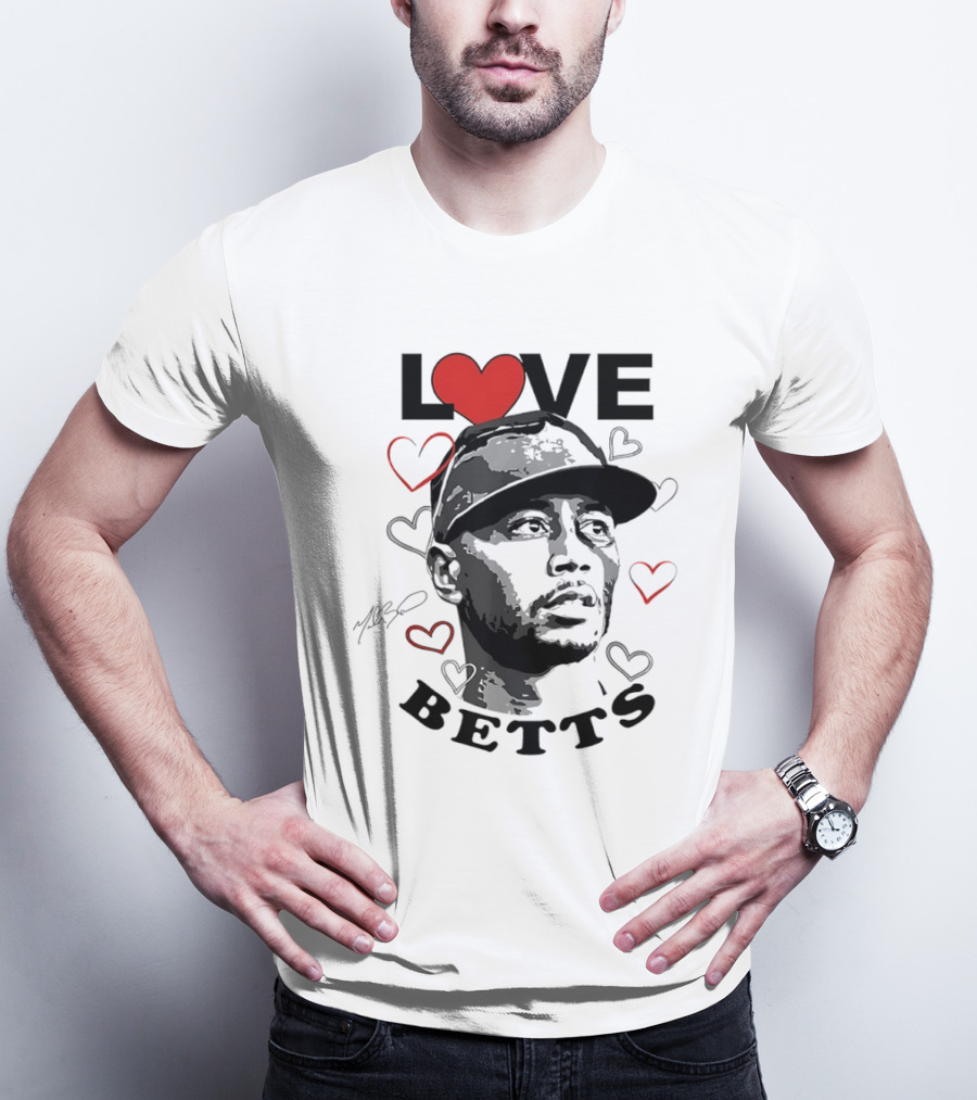 Love Betts Heart Baseball Los Angeles Dodgers Mookie T-Shirt