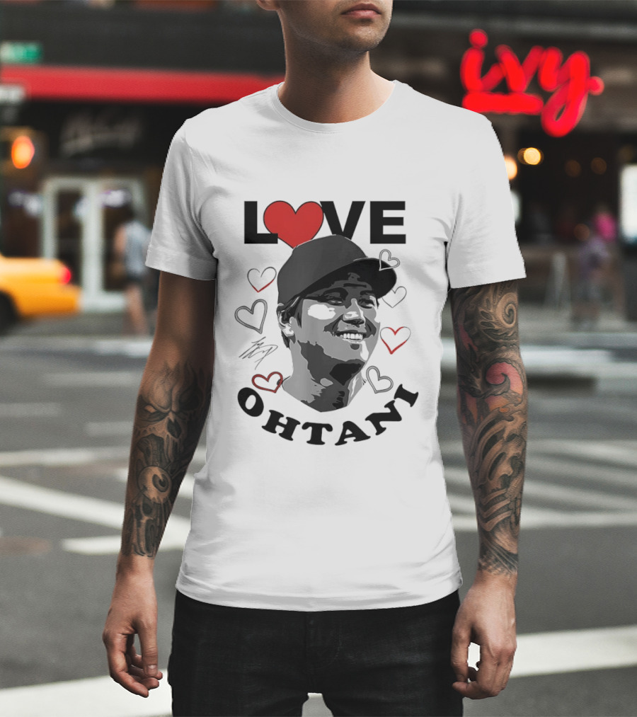 Love Shohei Ohtani Baseball Heart Los Angeles T-Shirt