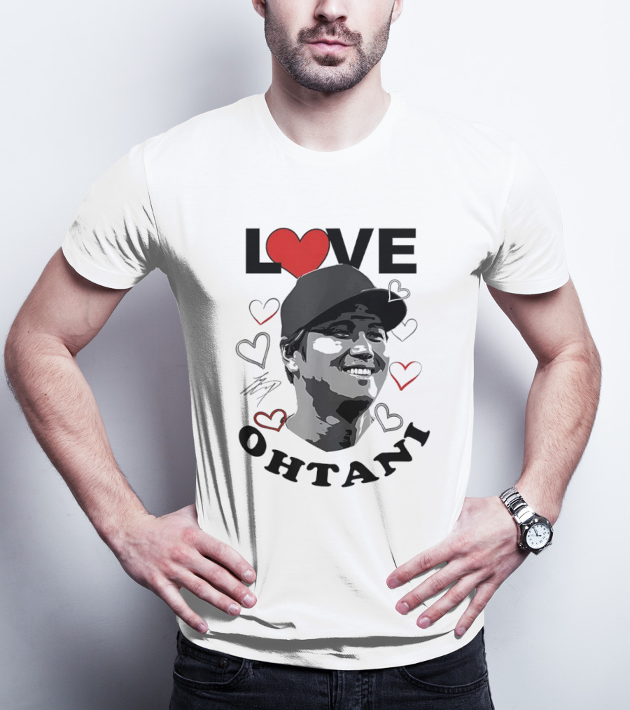 Love Shohei Ohtani Baseball Heart Los Angeles T-Shirt