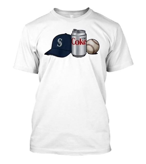 Mariners Diet Coke Baseball Cap And Ball T-Shirt