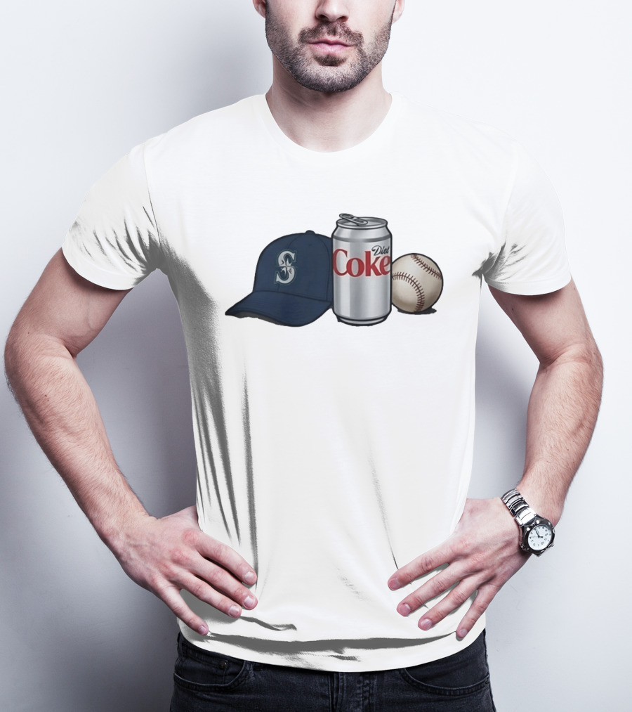 Mariners Diet Coke Baseball Cap And Ball T-Shirt